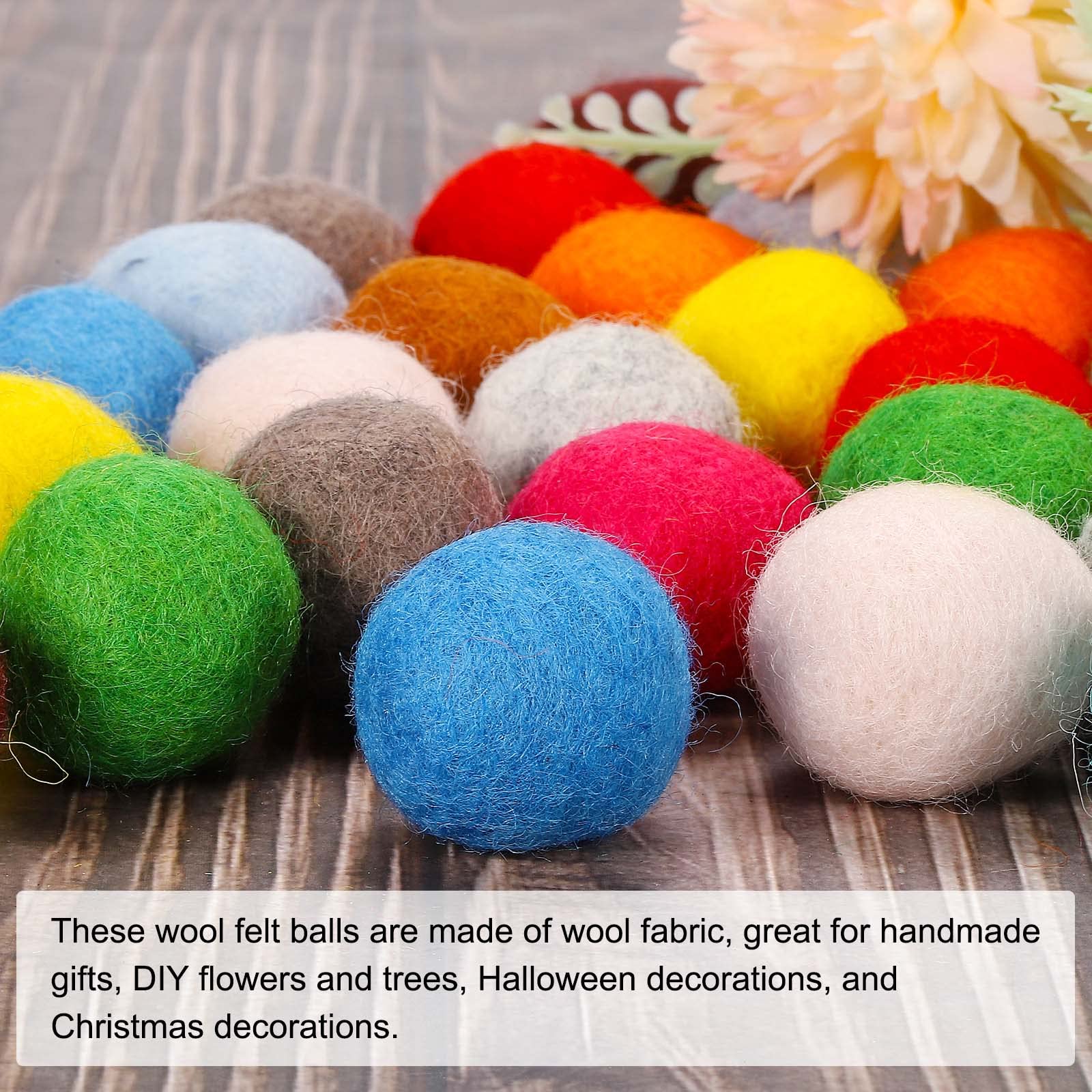 PATIKIL Wool Felt Balls Beads Wool Felting Pom 3cm 30mm Red for Home Crafts Handcrafts Project DIY Pack of 5