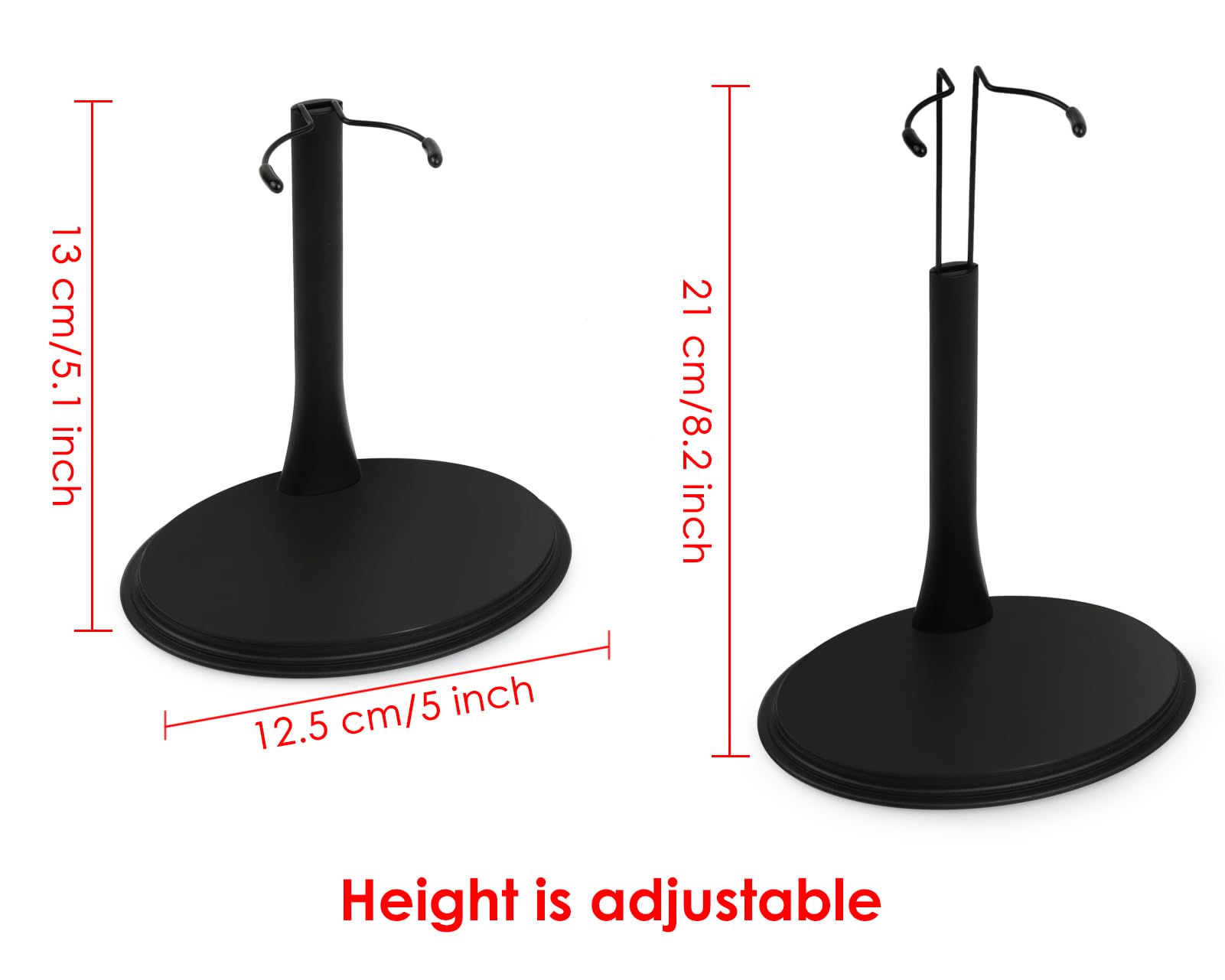 DS. DISTINCTIVE STYLE 1/6 Scale Action Figure Display Stand Set (U and C Clips) for 12 Inch Action Figure, Adjustable Height (5 to 8 Inches)