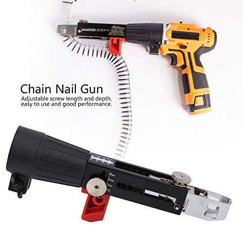 Automatic Chain Nail Gun, Electric Drill Chain Nail Gun Adapter Screw Tightening Equipment Woodworking Tool