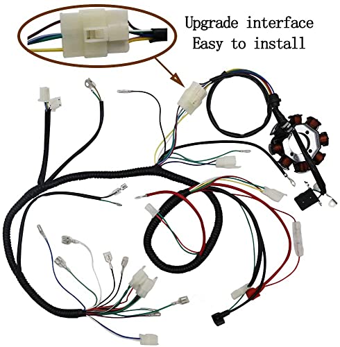 Complete Electrics Wiring Harness Stator Coil CDI Solenoid Relay Spark Plug Tail Light for 4 Wheelers Stroke ATV (150cc 200cc 250cc 300cc) Pit Dirt Bike Go Kart Zongshen Lifan by OTOHANS AUTOMOTIVE