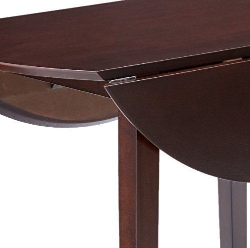 Kings Brand Furniture 3 Piece Wood Dinette Drop Leaf Table & 2 Chairs Dining Set, Cappuccino