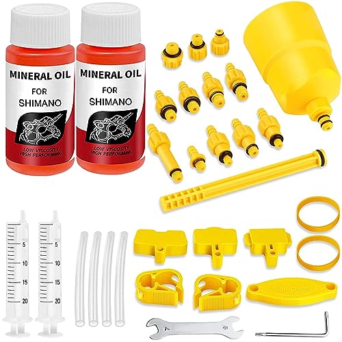 Bike Brake Bleed Kit, Bicycle Bleeder Hydraulic Disc Brake Bleed Kit Tool for SHIMANO, TEKTRO Hydraulic Disc Brakes, Including High Performance Mineral Brake Fluid
