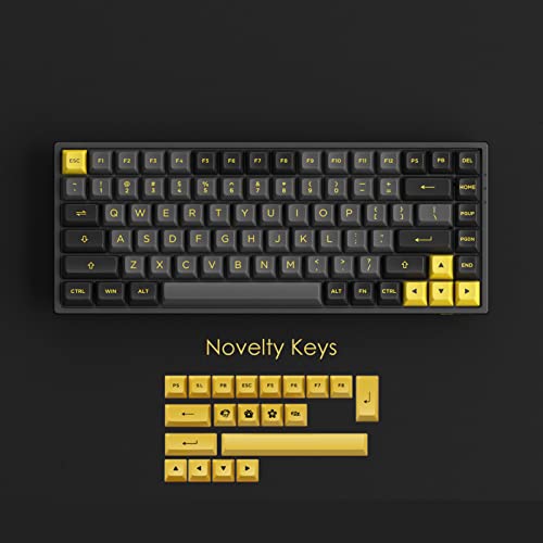 Akko Black&Gold 75% Hot-swappable Mechanical Gaming Keyboard with PBT Keycaps, 2.4G Wireless/Bluetooth/Wired 3084B Plus 84-Key RGB Keyboard, Compatible with Mac & Win Jelly Pink Switches