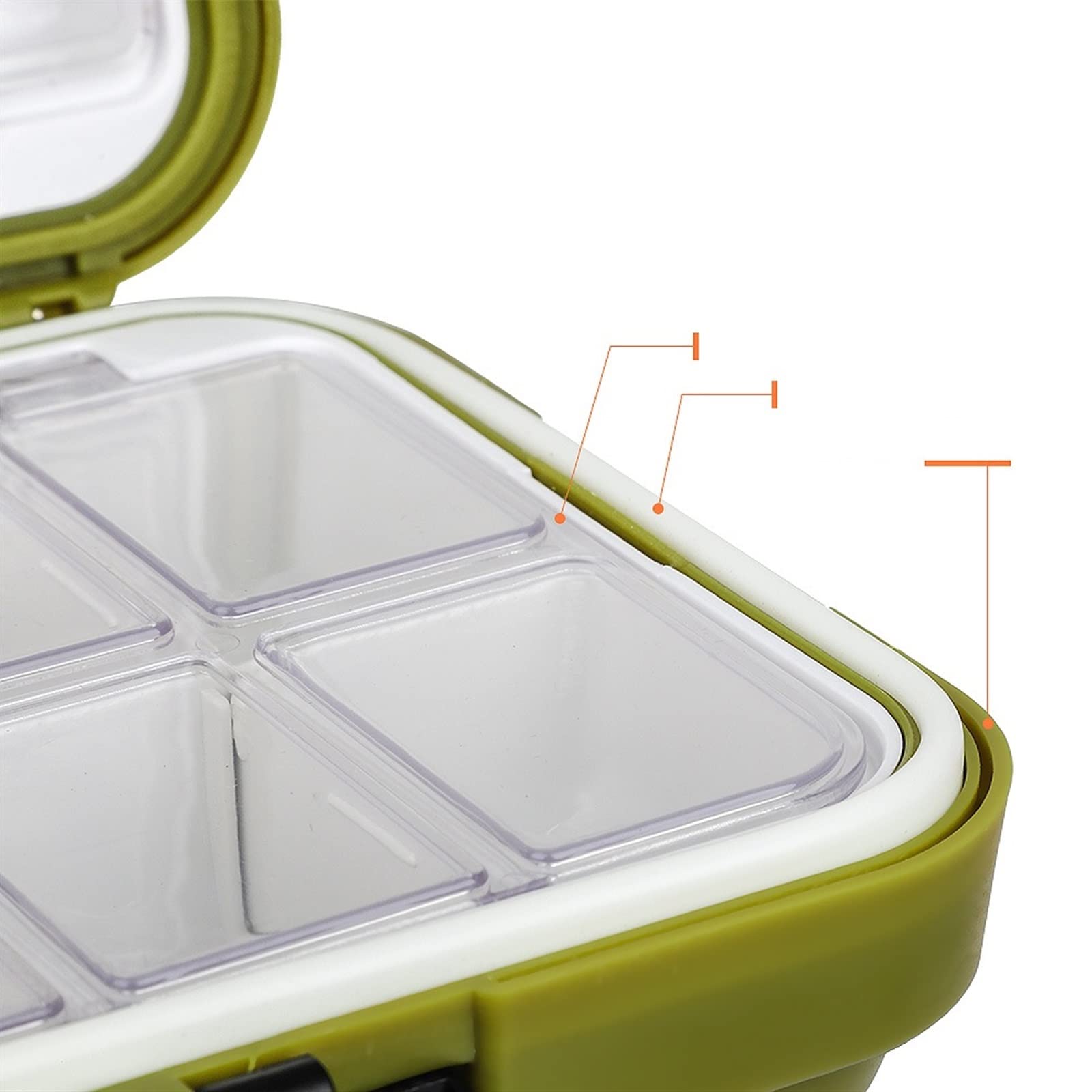 AKNHD Storage Box, Large Capacity Grid Fishing Gear Accessories Waterproof Sub-Box Water Hook Fishing Supplies Storage Box Tools Fishing Box