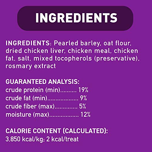 Cloud Star Tricky Trainers Crunchy Dog Training Treats 8 oz Pouch, Chicken Liver Flavor, Low Calorie Behavior Aid with 450 treats