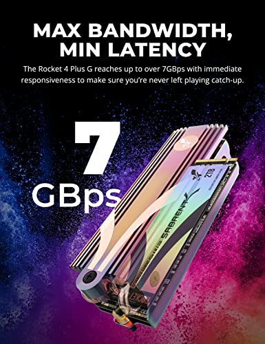 SABRENT Rocket 4 Plus-G 2TB Advanced Gaming M.2 PCIe NVMe SSD, up to 7GBps (SB-RKTG-2TB)