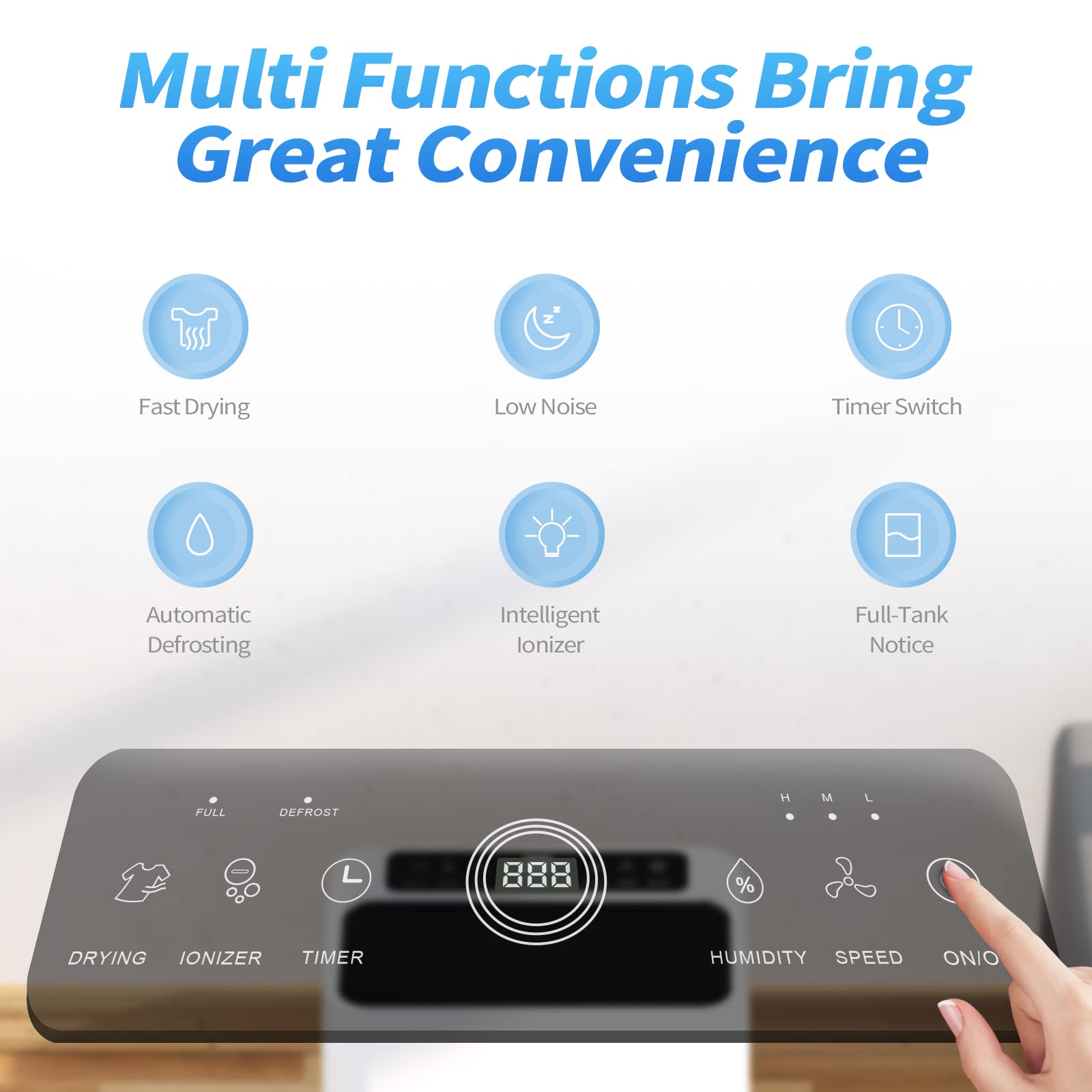 AIRPLUS 4500 Sq. Ft Dehumidifier for Basement with Drain Hose, 70 Pints Dehumidifier for Home