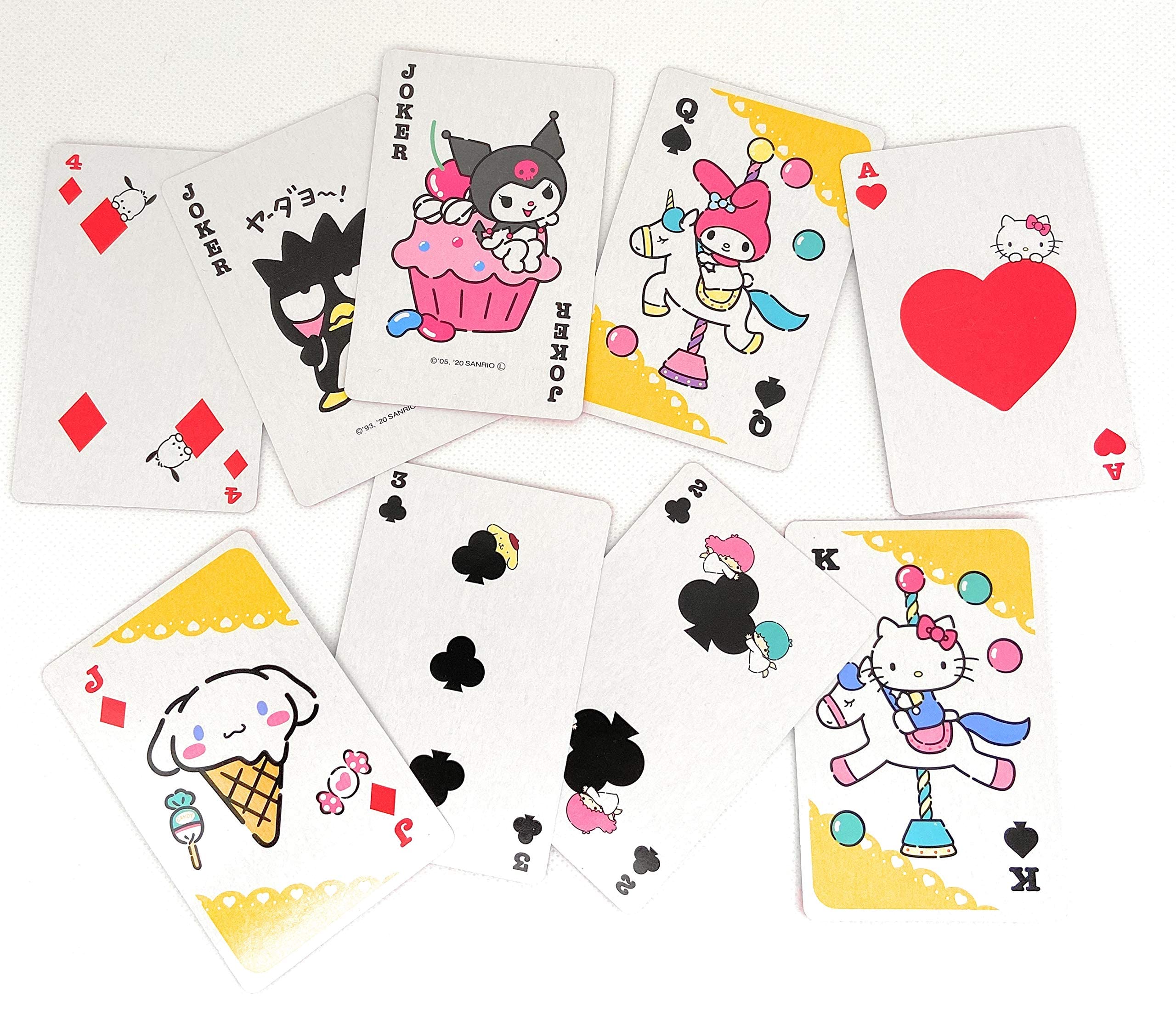 Sanrio Characters Playing Card Hello Kitty, Little Twin Stars, My Melody, Cinnamoroll, Pompompurin, Pochacco 3.5in x 2.4in x 0.7in with Paper case