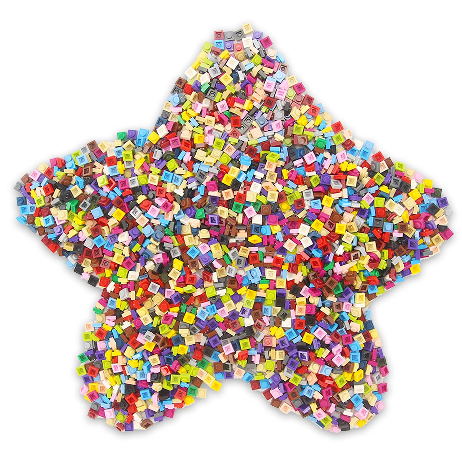 BOROLA 500 Pcs Classic Building Brick Set Multi Color Stackable Children's Puzzle Toy Game Compatible for Most Major Brands(1x1 Shape)