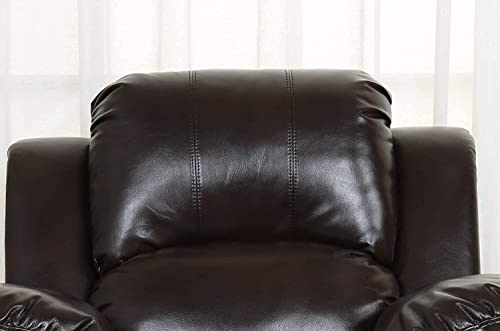 Blackjack Furniture Portico Leather Air Mid Century Modern Living Room Reclining, Den Loveseat, Brown