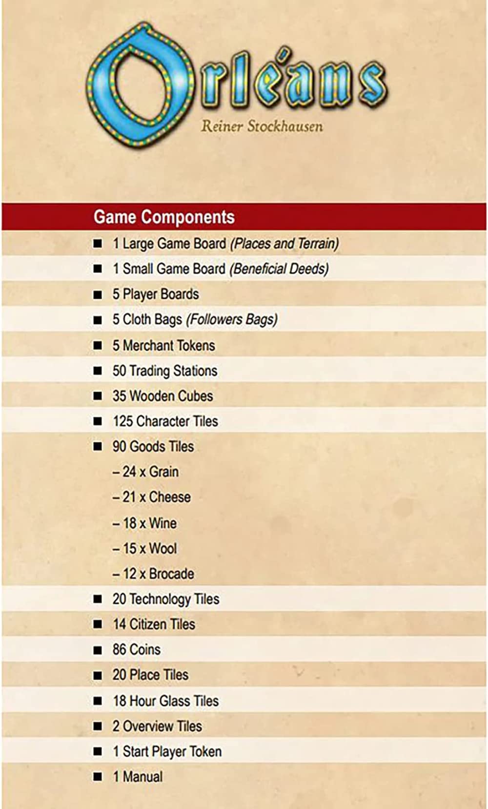 Capstone Games: Orleans, Strategy Board Game, Collect Tokens to Customize Your Strategy, Multiple Paths to Victory, 2 to 5 Players, Ages and 12 Up