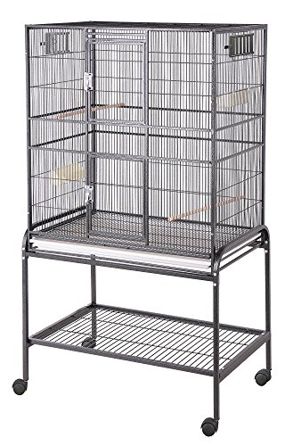 HQ 32x21 Flat Top Aviary Bird Flight Cage w Stand Green