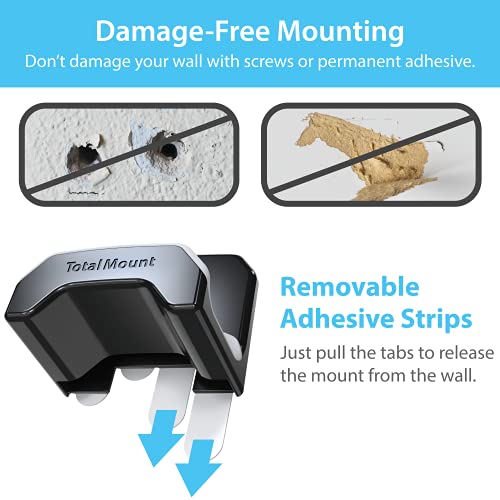 TotalMount Gaming Headset Hangers β Include Removable Adhesive Strips for Easy, Damage-Free Wall, Desk, or PC Mounting (Black Headphone Hooks with Premium Silicone Cradles β Two Pack)