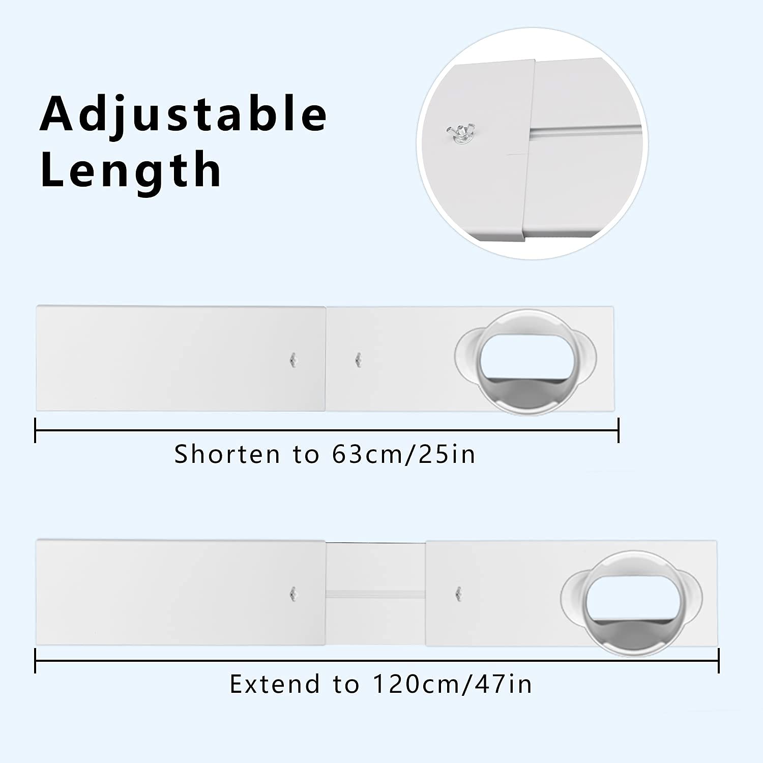 GOZFLVT Portable Air Conditioner Window Vent Kit,Sliding Window Vent Air Conditioner Suitable for Air Conditioner Hose with 5.1 Inches/13cm