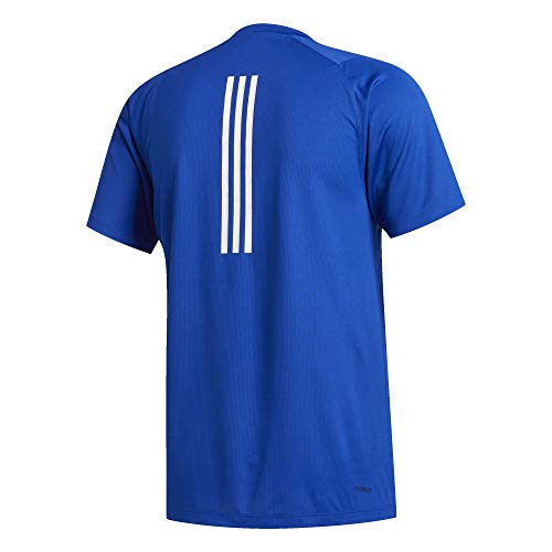 adidas mens FreeLift Sport Fitted 3-Stripes Tee Team Royal Blue Large