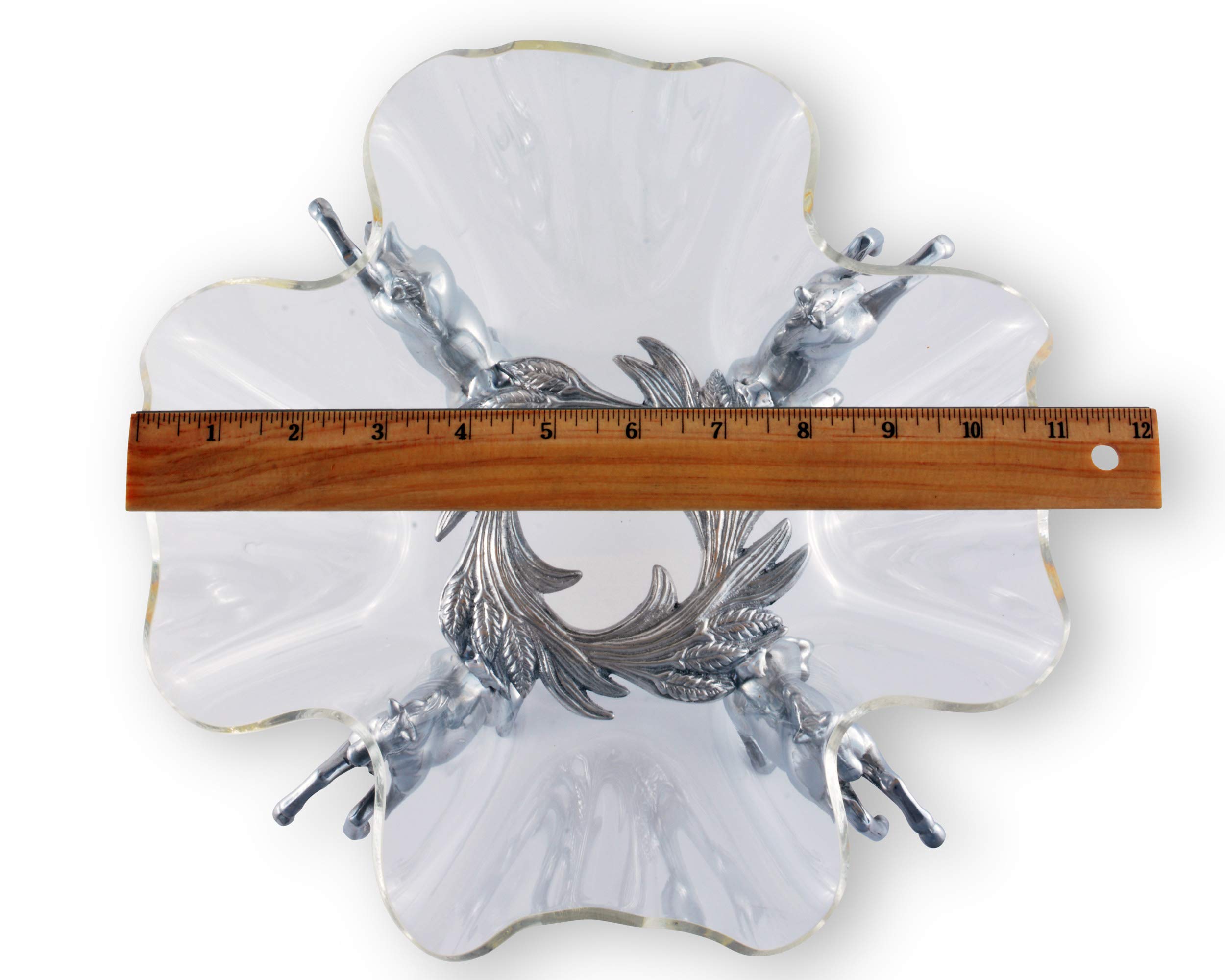 Arthur Court Designs Aluminum Metal Horse Stand with Acrylic Serving Bowl Diameter: 11 inch Tall: 9 inch