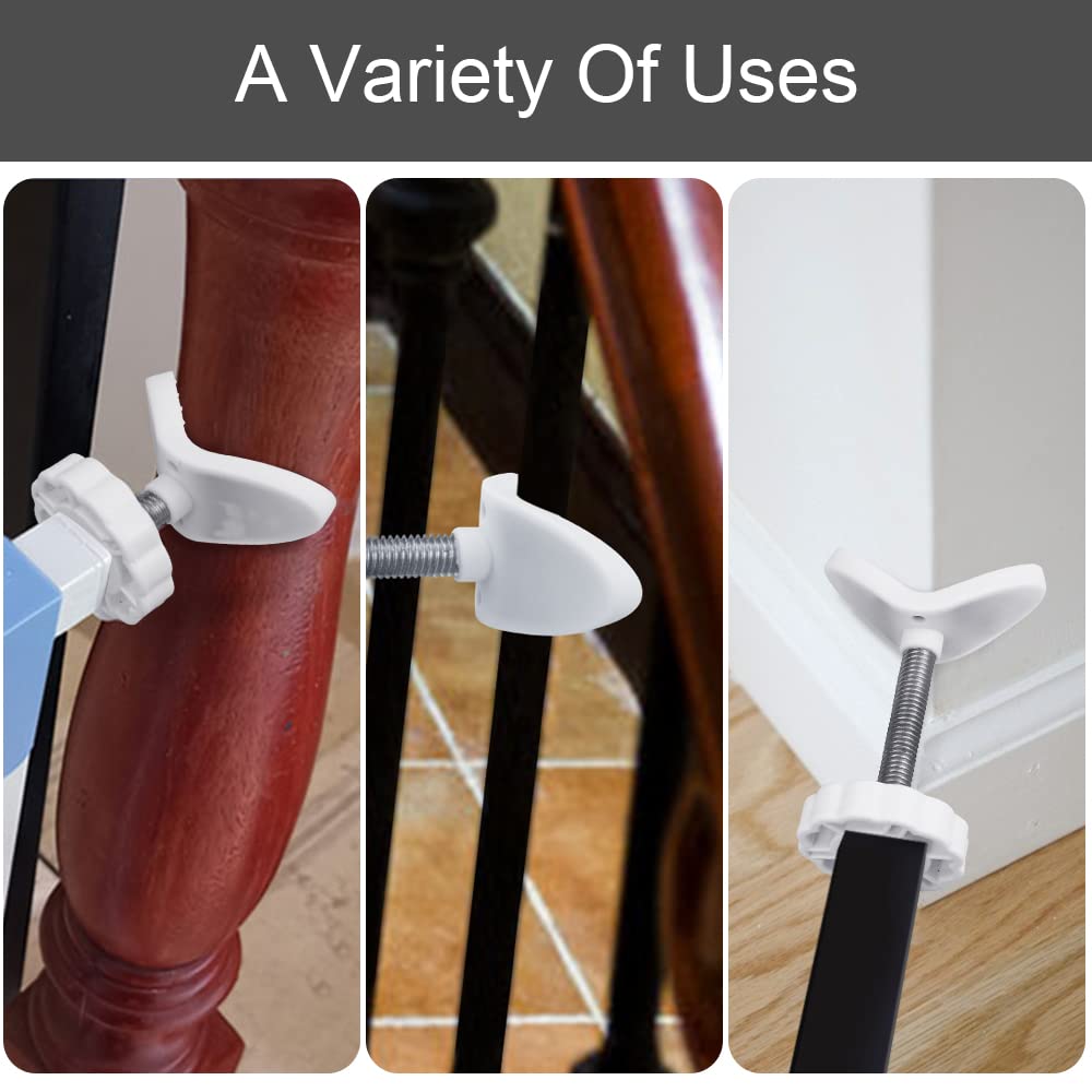 Sungrace 2 Pack Extra Long Y Spindle M8 Stair Banister Baby Gate Adaptors for Dreambaby Pressure Mounted Security and Pet Safety Gates (White, 8mm)