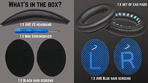 Replacement AE2 Ear Pads/Soundtrue Ear Pads and V2 AE2 Headband/SoundTrue Headband Cushion. Compatible with Bose Around-Ear 2 (AE2), SoundLink Around-Ear 1 and SoundTrue Around-Ear 1 Headphones