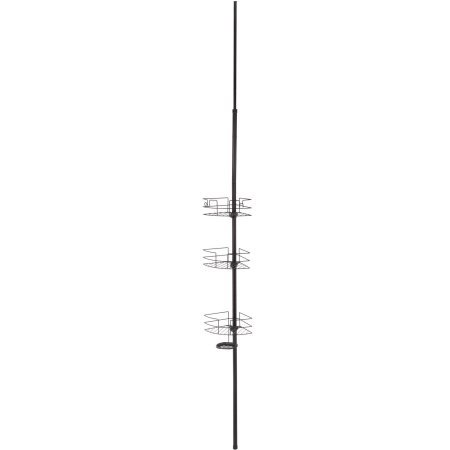Home Zone 3-Tier Adjustable Bathroom Caddy | Wire Shelf, Extension Pole, Oil-Rubbed Bronze Finish