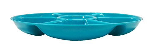 Set of 4 Assorted Colors Black Duck Chip N Dip Hard Plastic 11.5-Inch Round 7-Section Serving Trays!