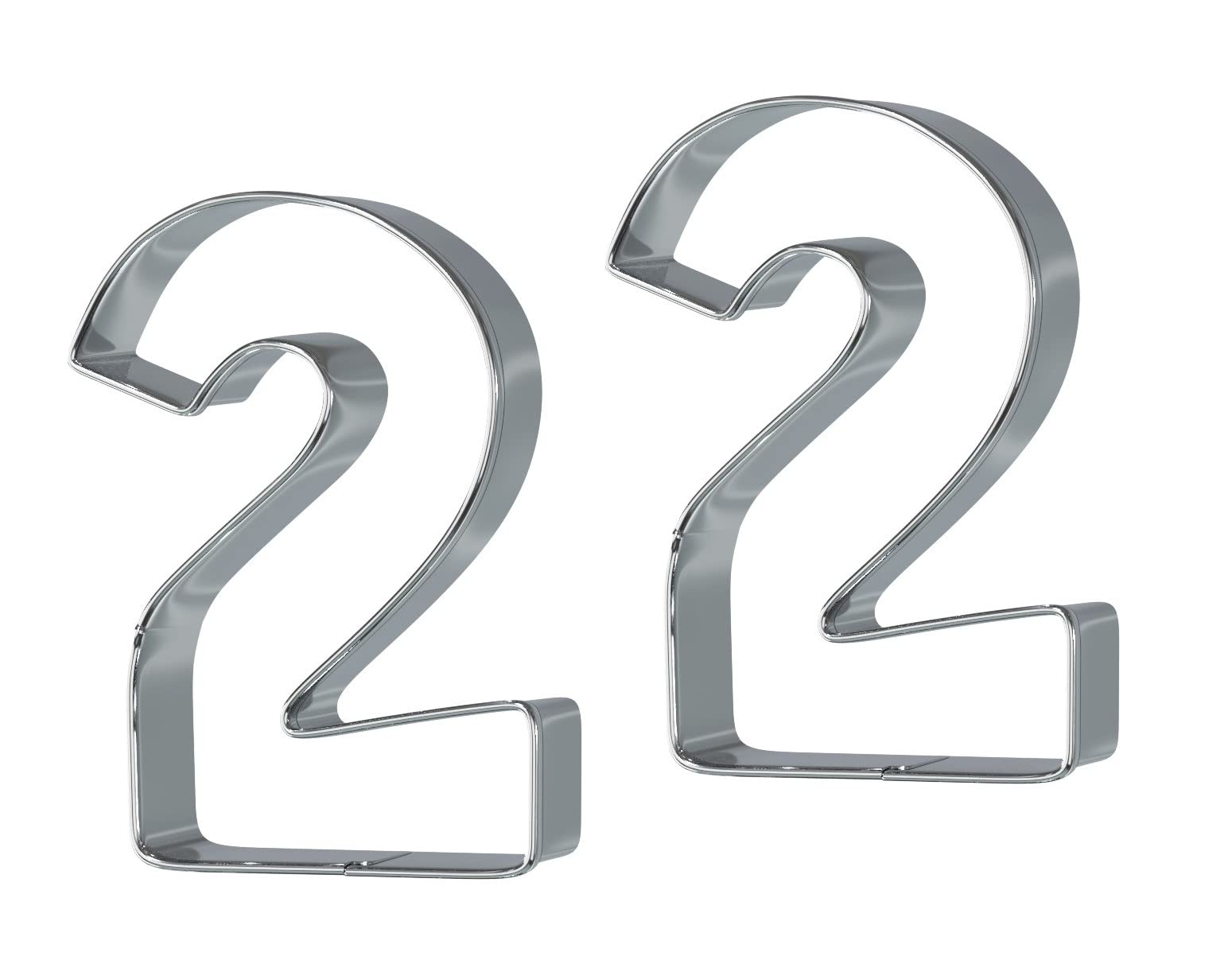 Bakerpan Stainless Steel Number 2 Cookie Cutter, Cookie Cutter Number Two Shapes, 3 1/2 Inch - Set of 2