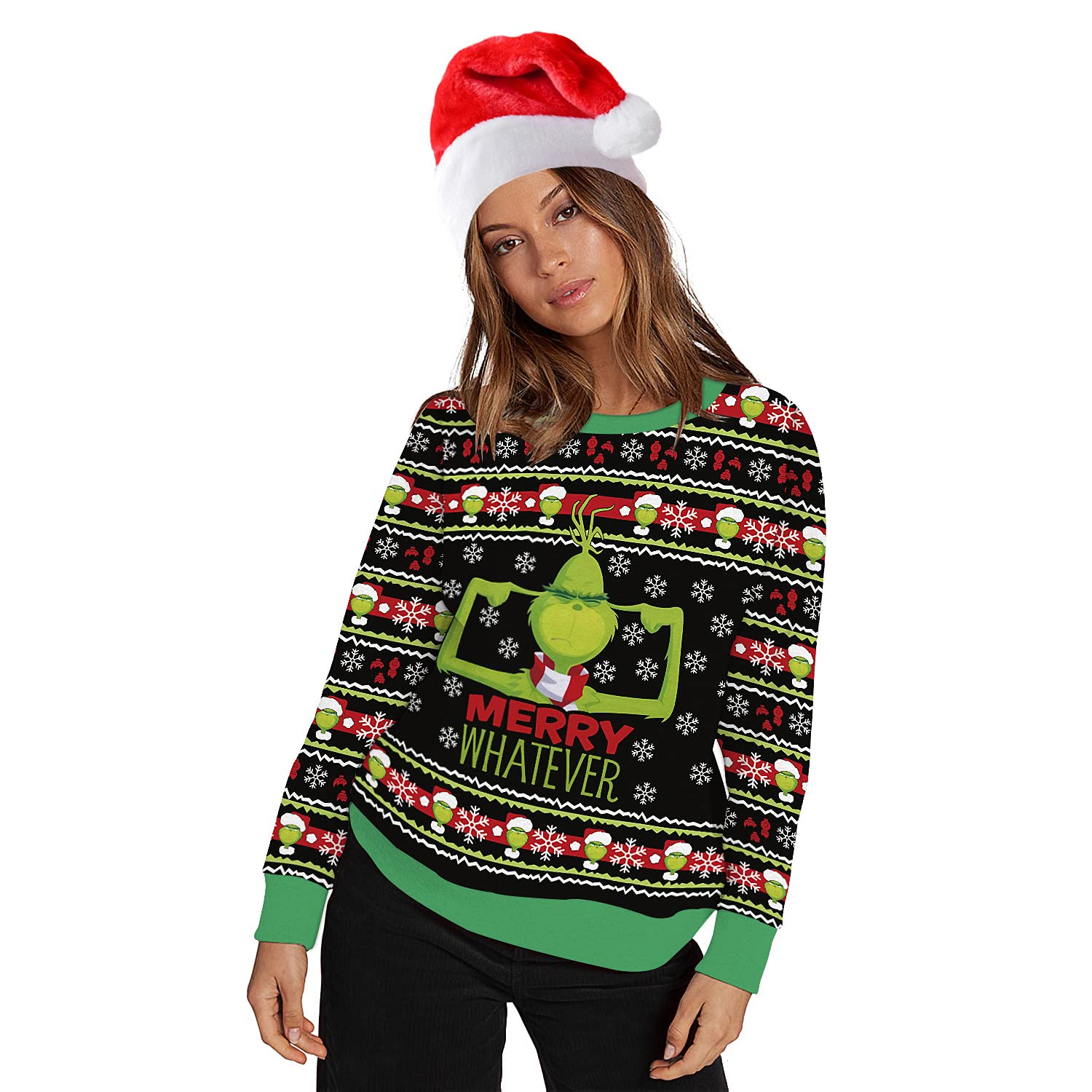 ALBIZIA Women's Unisex's Christmas Top Crew Neck Ugly Christmas Pullover Sweatshirt S/M 134