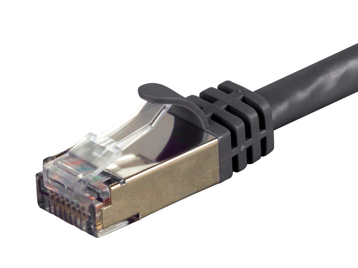 Monoprice Cat7 10ft Black Patch Cable Double Shielded (S/FTP) 26AWG 10G Pure Bare Copper Snagless RJ45 Entegrade Series Ethernet Cable