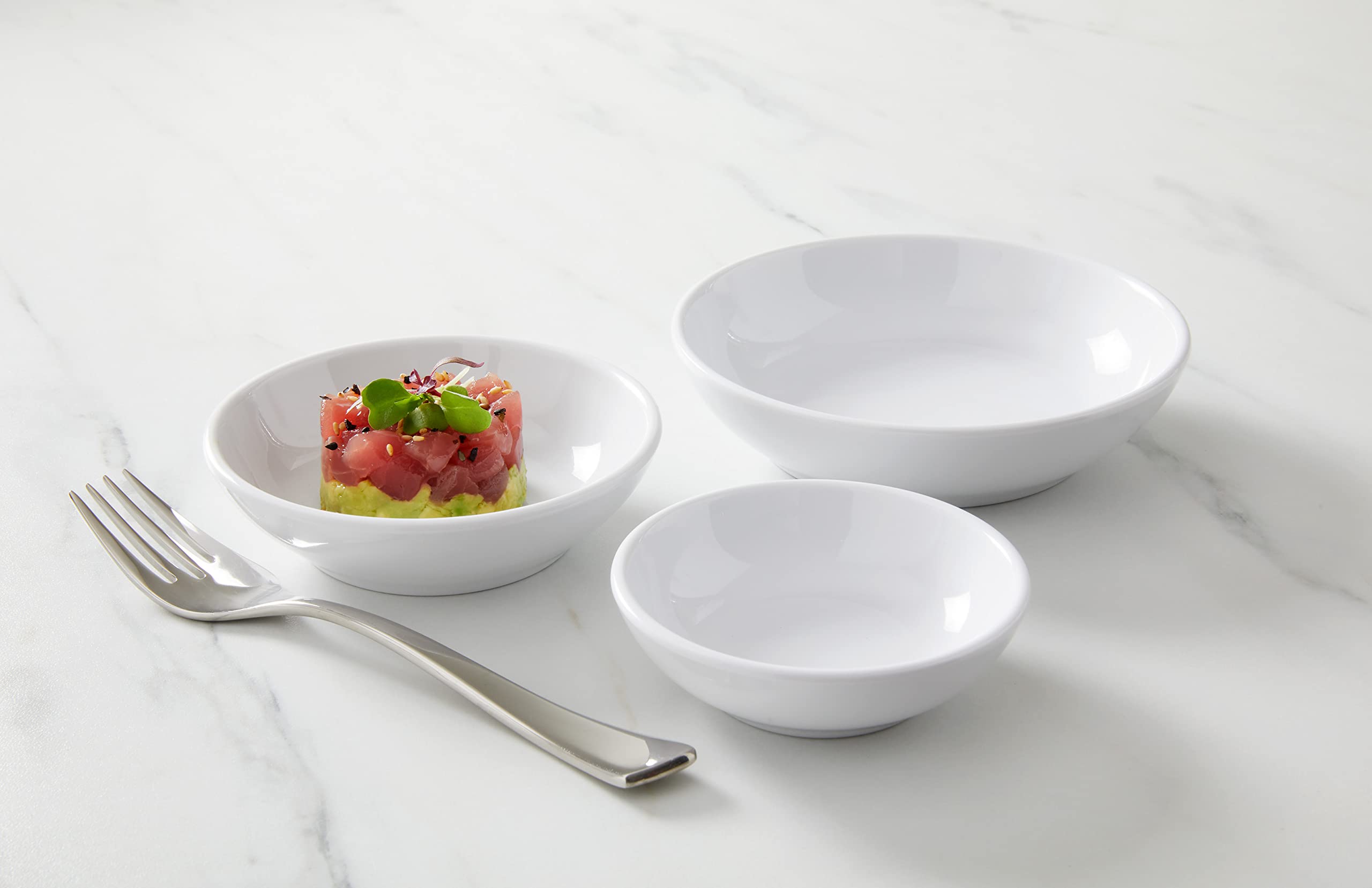 American Metalcraft MMB3 Mini Round Bowl, Melamine, White, 3 oz., 1 Count (Pack of 1)