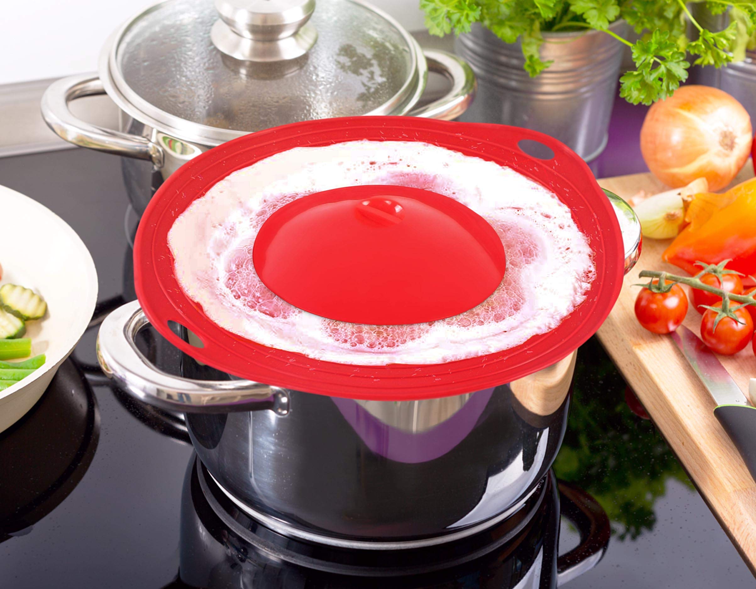 Boil Over Spill Stopper - Over Spill - Spill Stopper Lid Cover - Boil Over Disk - Spill Stopper Lid Cover Silicone Boil Over Safeguard Pot - No Spill Lids - Milk Spill Stopper - Pot Boiling Over
