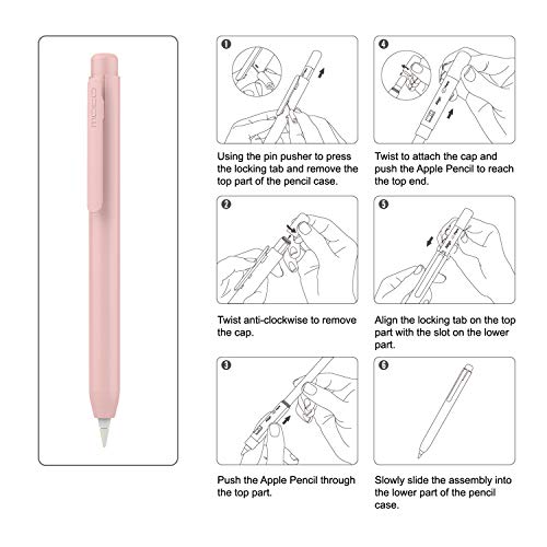 MoKo Holder Case for i-Pencil, Retractable Tip Cap for New iPad 10.2 2019/iPad Air (3rd Generation) 10.5" 2019/iPad Mini (5th Generation) 7.9" 2019 i-Pencil(Only for i-Pencil 1st - Pink