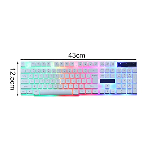 areclern Gaming Keyboard and Mouse 104 Keys Waterproof Ergonomic Keyboard with 3D Anti-Slip Roller RGB Backlight Wired Keyboard for Home Black