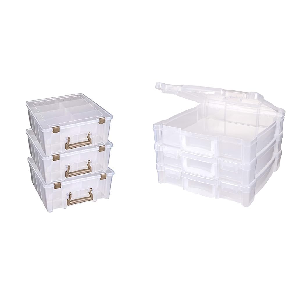 ArtBin Craft Storage Bundle - Super Satchel Box (3-pack) and Semi Satchel Box