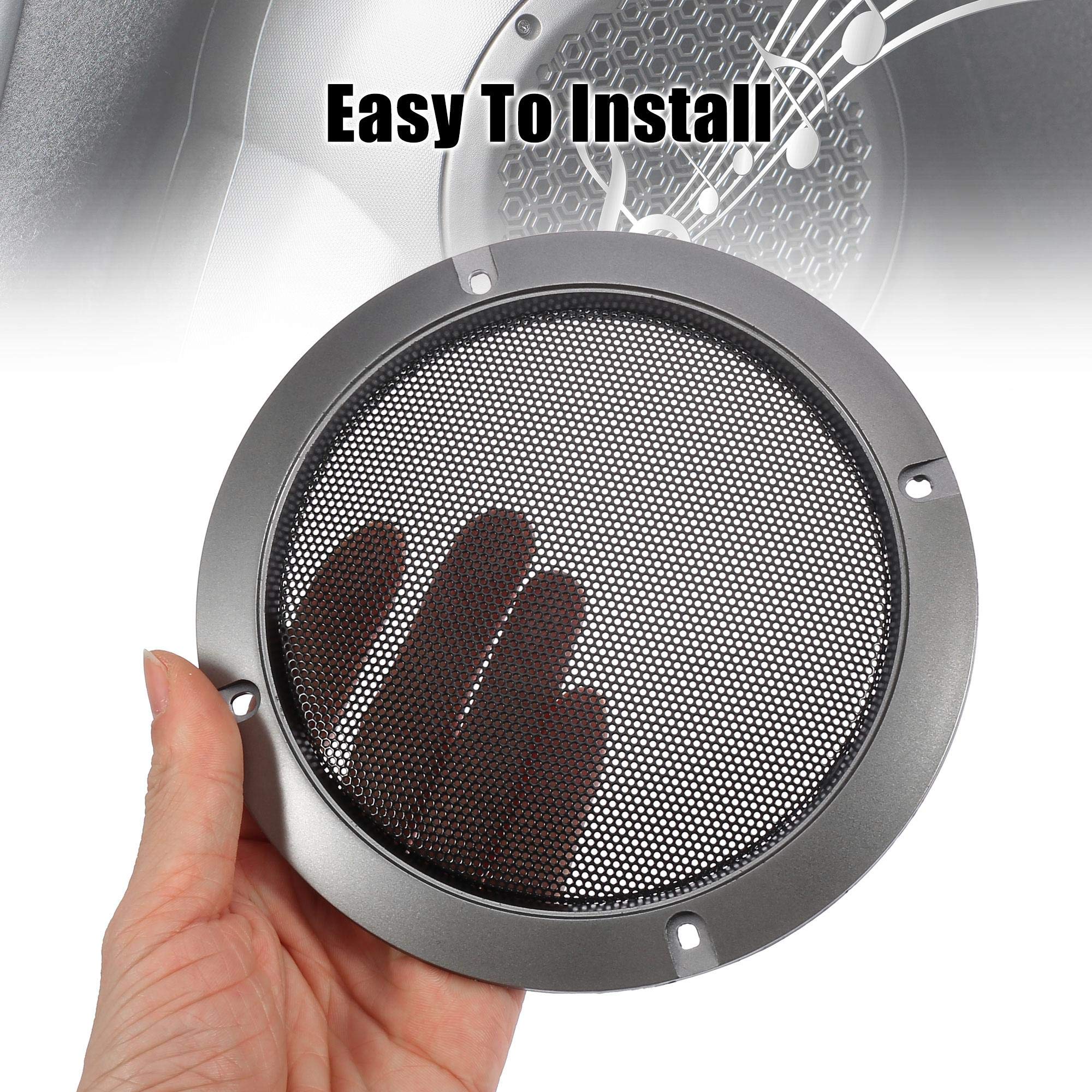 X AUTOHAUX 5" Titanium Tone Car Audio Speaker Cover Mesh Subwoofer Grill Horn Guard Protector