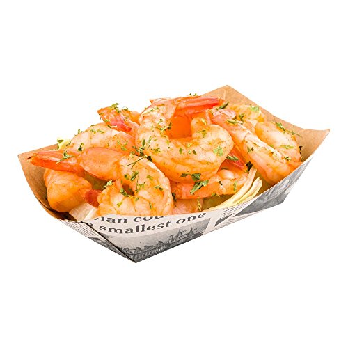 Restaurantware Newsprint Paper Bio Boat - 3 1/4" x 2" x 1 1/2" - 50 count box
