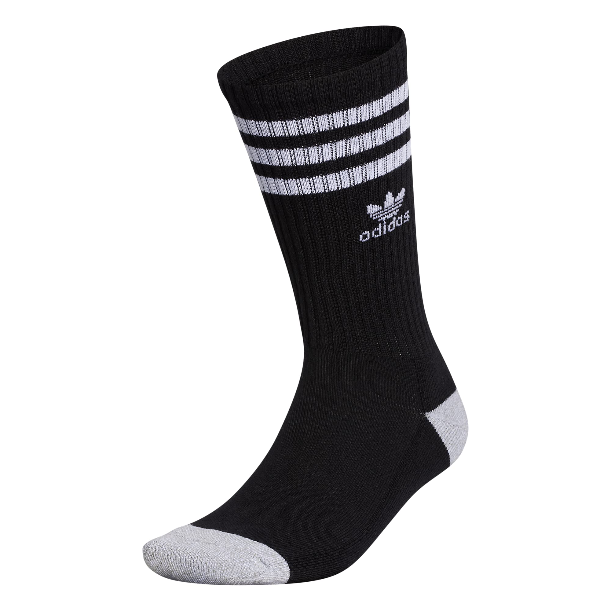 adidas Originals Unisex Roller (1-pair) Crew Sock, White/Green/Aluminum 2, Large US
