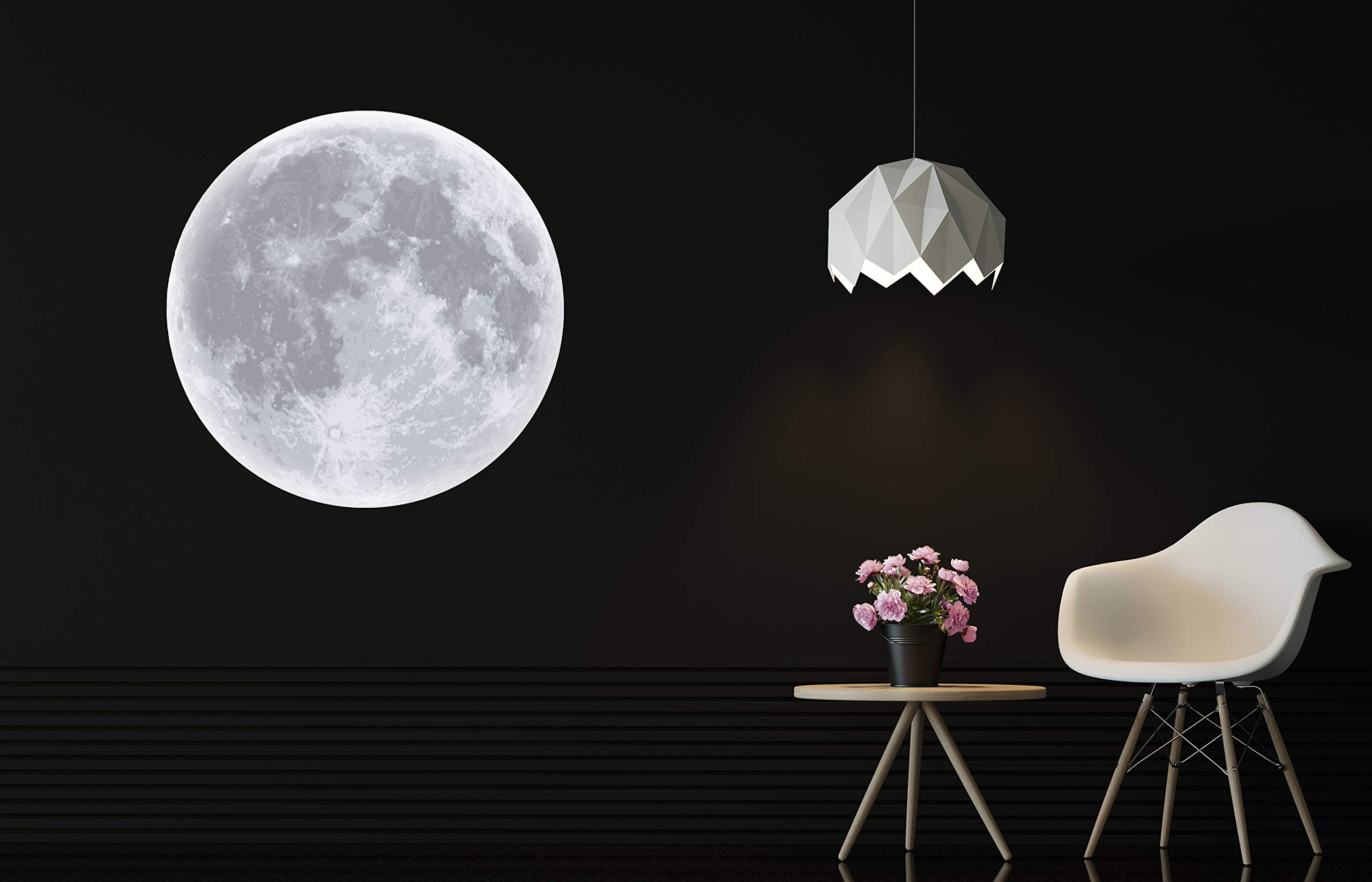 Moon Wall Decal Room Decor - Bedroom Wall Stickers - Moon Removable Wallpaper - Moon Wall Mural Vinyl Art Décor Sticker (24" x 24")