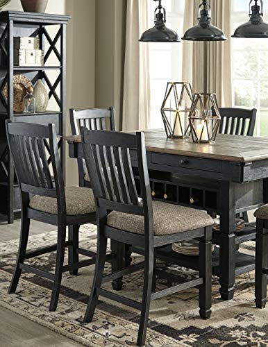 Signature Design by Ashley Tyler Creek Farmhouse 75" Display Cabinet or Bookcase with Drawers, Almost Black