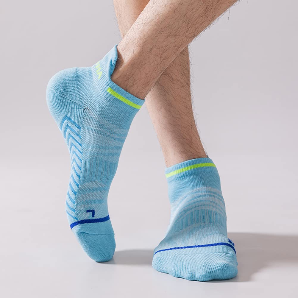 6 Pairs Men‘s Ankle Running Socks Cushioned Breathable Low Cut Athletic Marathon Tab Sports Socks
