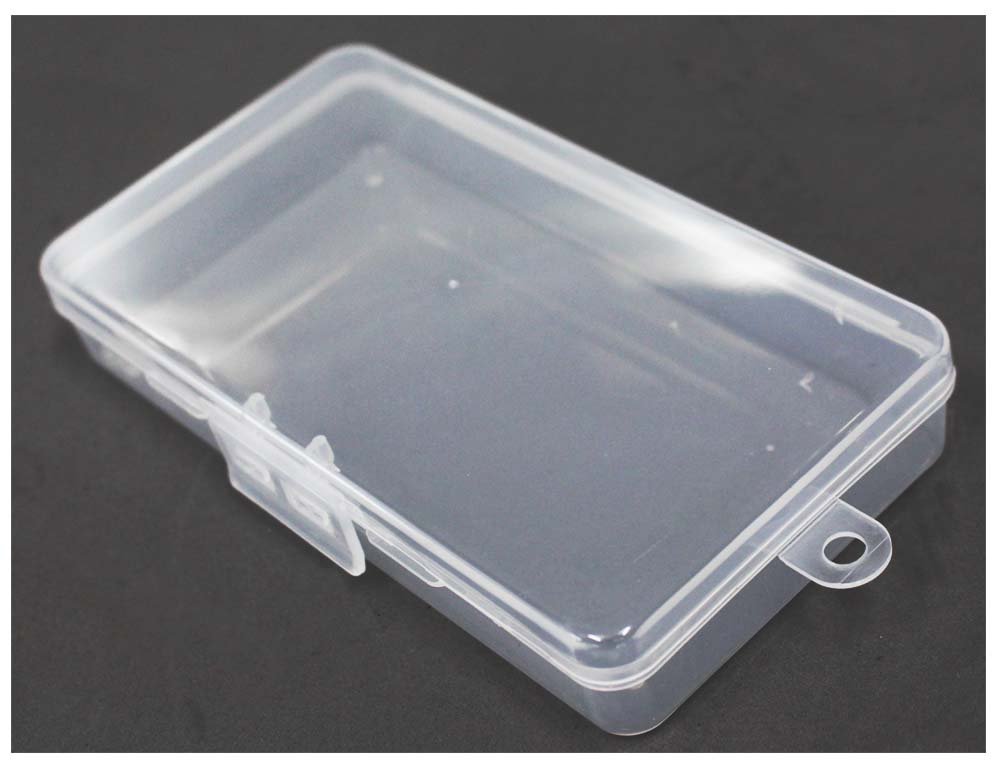 BIN BUDDY (2 pack 7" (17.8 cm) Long Single Compartment Storage Box | Clear Plastic | Double Front Clasp | Loop for Hanging | Multi-Utility Organizer
