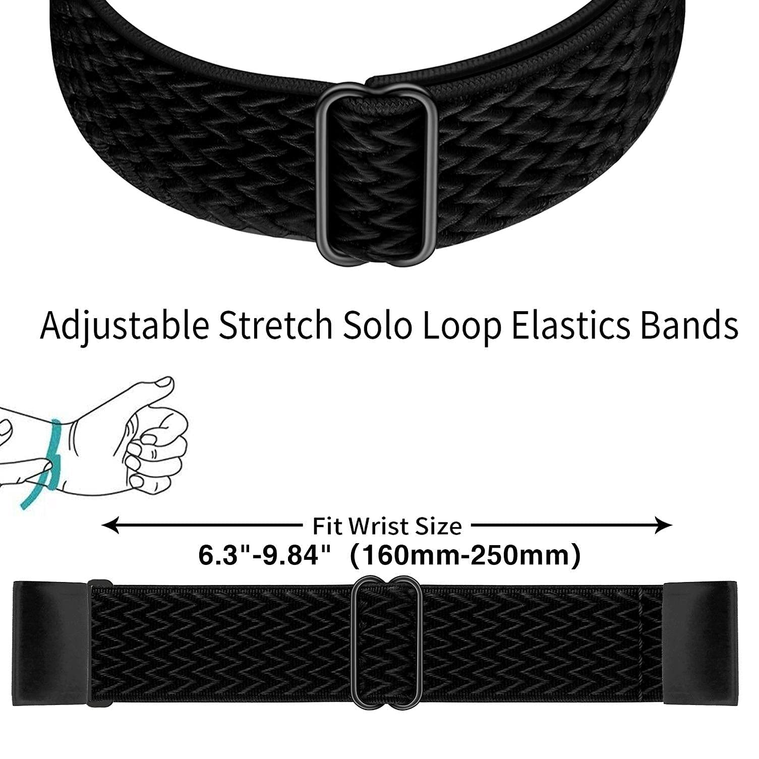 Abanen Elastic Watch Bands for Fenix 7X / Fenix 6X / Fenix 5X, 26mm Quick Easy Fit Soft Stretchy Nylon Wristband Strap for Garmin Fenix 6X Pro/Sapphire,Fenix 5X Plus,Enduro,Tactix Delta (Black)
