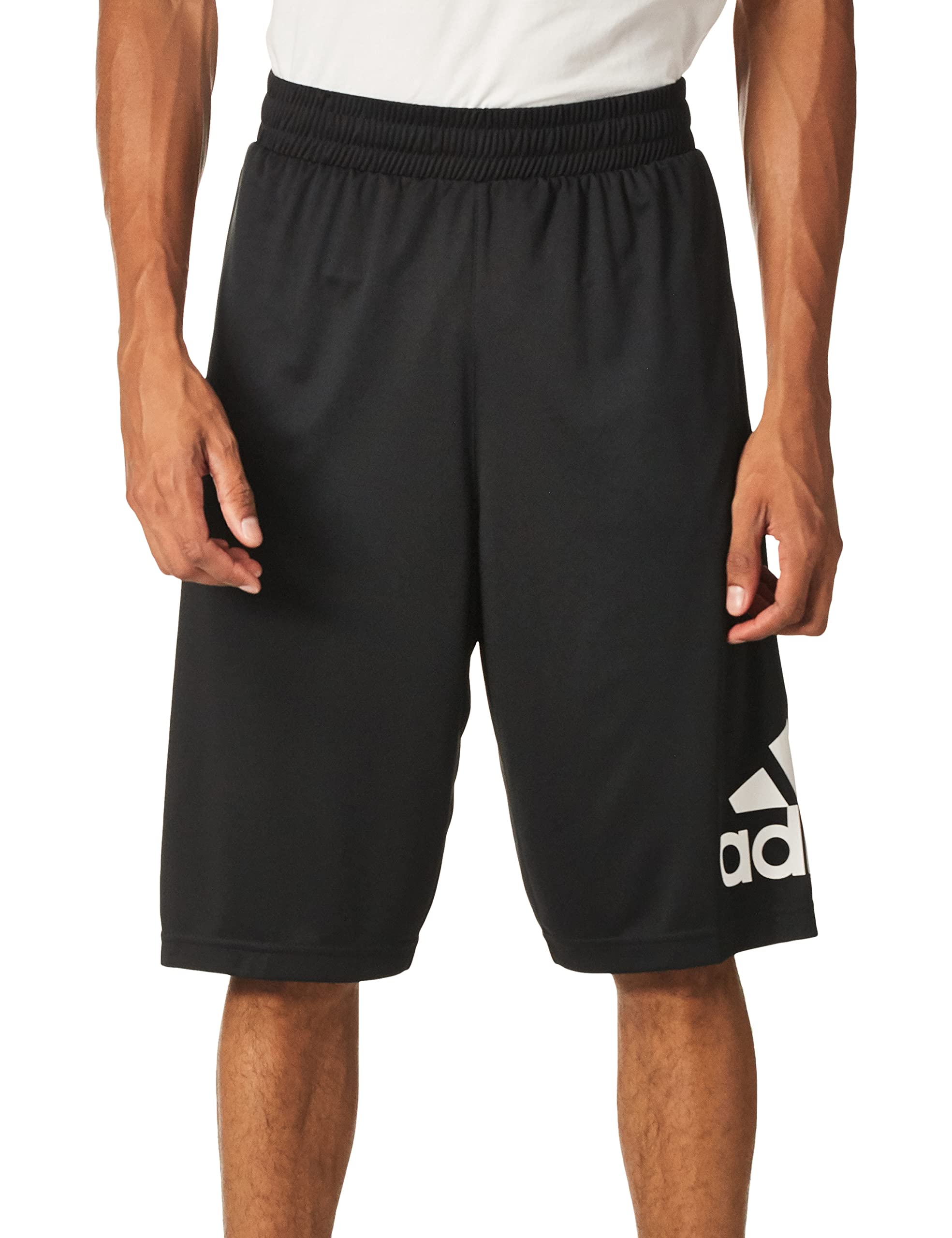 adidas Men's Basketball Crazylight Shorts, Black/White, Small