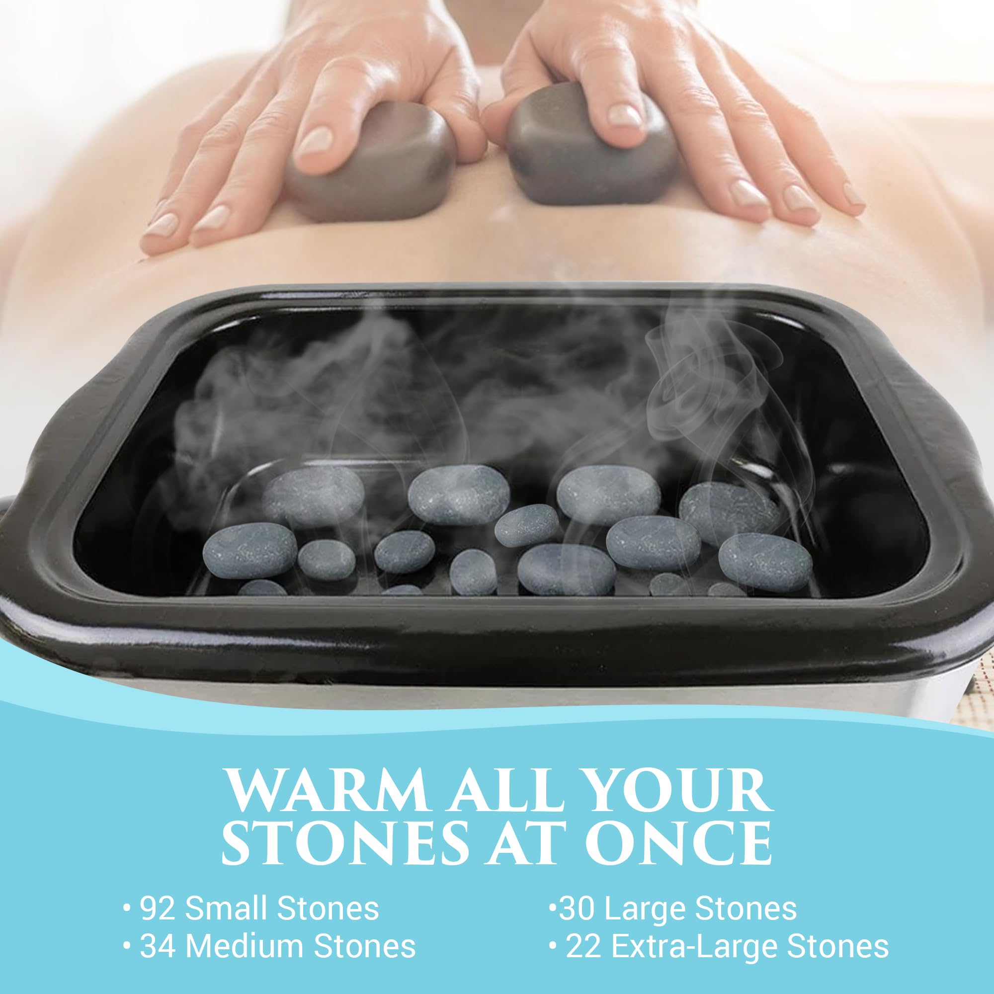 NRG Professional Hot Stone Warmer for Massage Therapy, 18 Quart - Hot Stone Heater Hot Stones Warmer Massage Stone Heater Massage Stone Warmer Massage Accessories - Adjustable Temperature Control