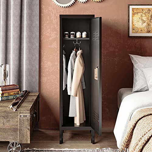 STANI Metal Locker, Metal Cabinet for Home Office, Metal Storage Locker with Doors and Shelves, Lockable File Cabinet Organizer Coat for Gym, School, Office