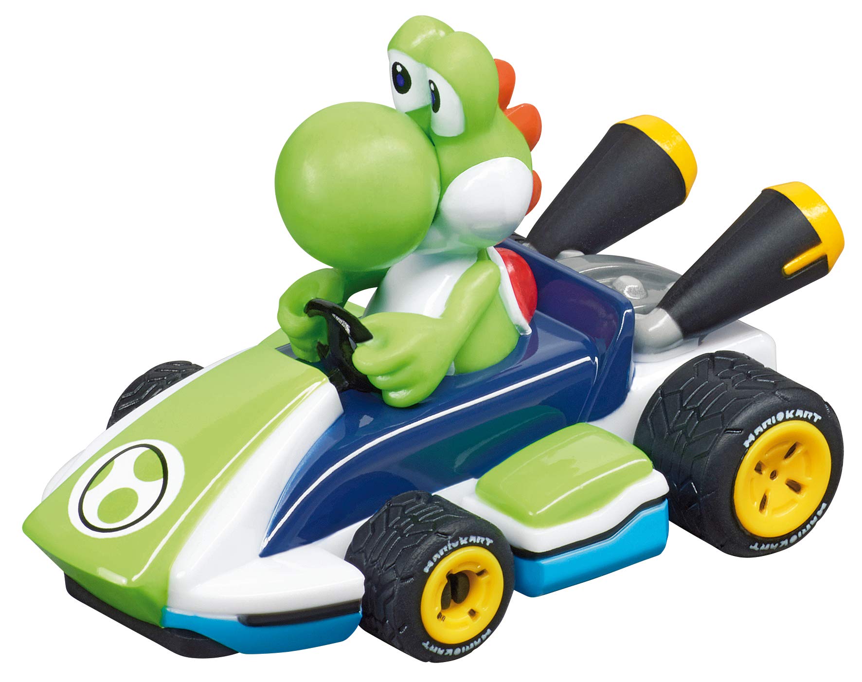 Carrera First Mario Kart - Slot Car Race Track with Spinners - Includes 2 Cars: Mario and Yoshi - Battery-Powered Beginner Racing Set for Kids Ages 3 Years and Up