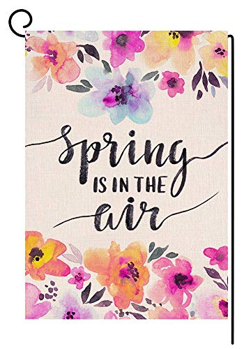 BLKWHT Spring is in The Air Garden Flag Vertical Double Sided 12 x 18 Inch Flower Yard Décor