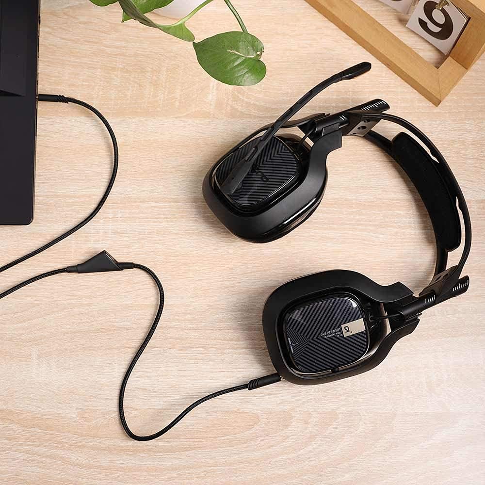 LecLooc Replacement for Astro A40 Cord, A10 Headset Cable Braided Wire, 6.5 Feet/2.0 M Volume Control Cable Compatible with Astro A40TR/A40/A10 Gaming Headsets Cord