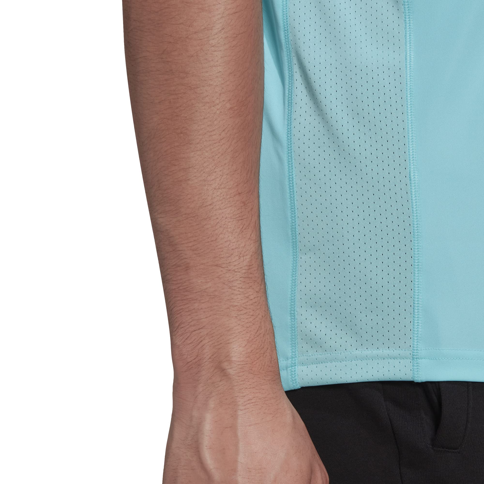 adidas Men's Club Tennis 3-Stripes Tee, Pulse Aqua/Black, X-Large