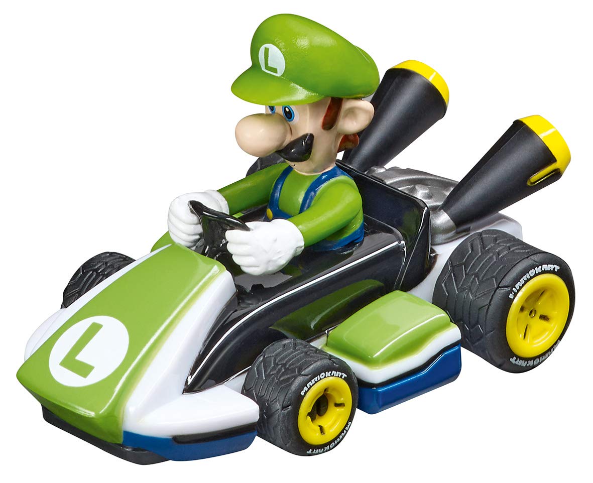 Carrera First Nintendo Mario Kart Slot Car Race Track - Includes 2 Cars: Mario and Luigi and Two-Controllers - Battery-Powered Beginner Set for Kids Ages 3 Years and Up, 20063028