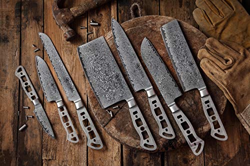 KATSURA Woodworking Project Kit β Santoku Knife Blank β 5 Inch β Japanese Premium AUS 10, 67 Layers Damascus Steel