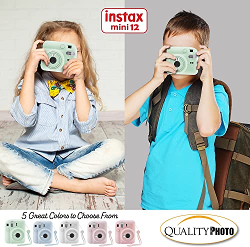 Fujifilm Instax Mini 12 Instant Camera with Case, 60 Fuji Films, Decoration Stickers, Frames, Photo Album and More Accessory kit (Mint Green)